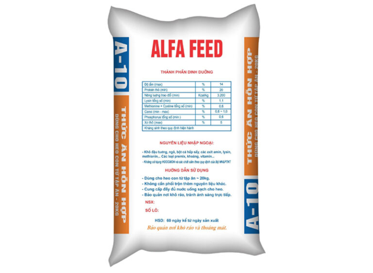 Thức ăn hỗn hợp cho heo con từ tập ăn - 20kg Alfa feed A - 10 - mitraco